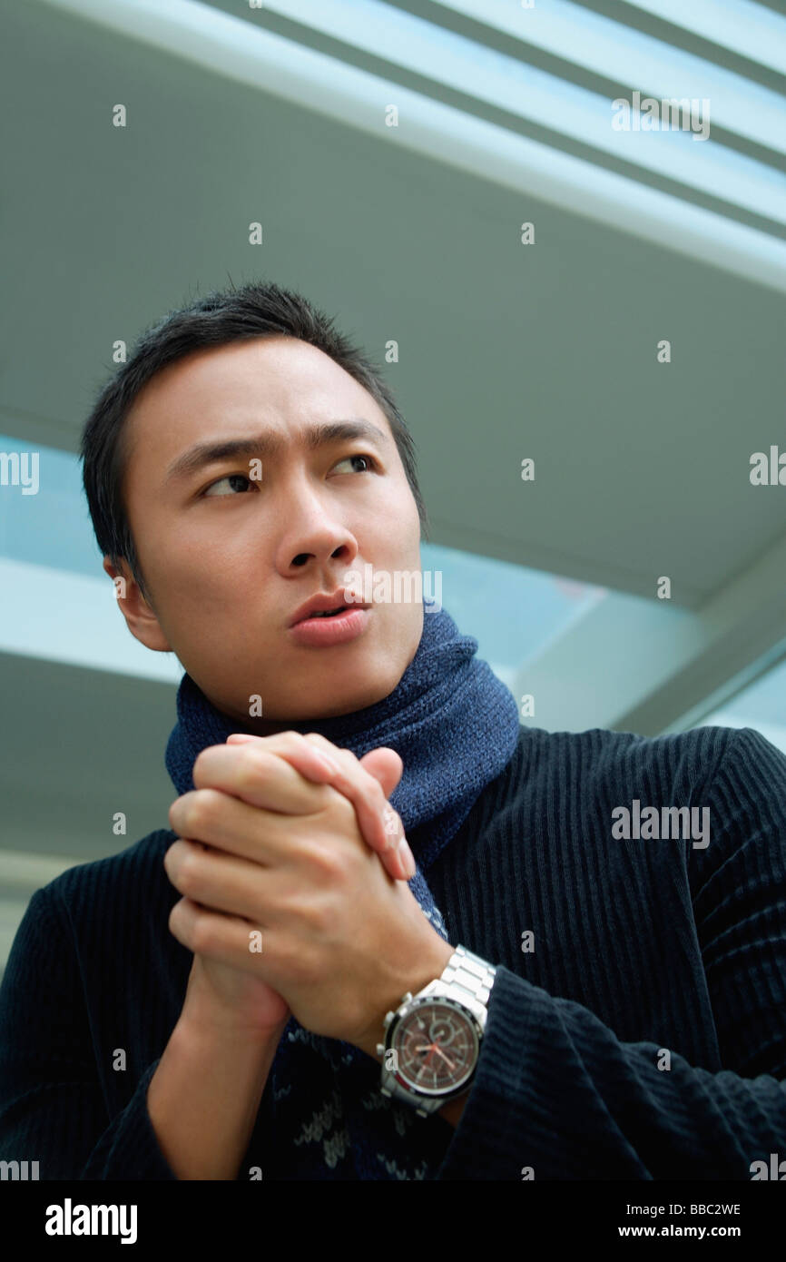 Cold man keep hands warm hi-res stock photography and images - Alamy