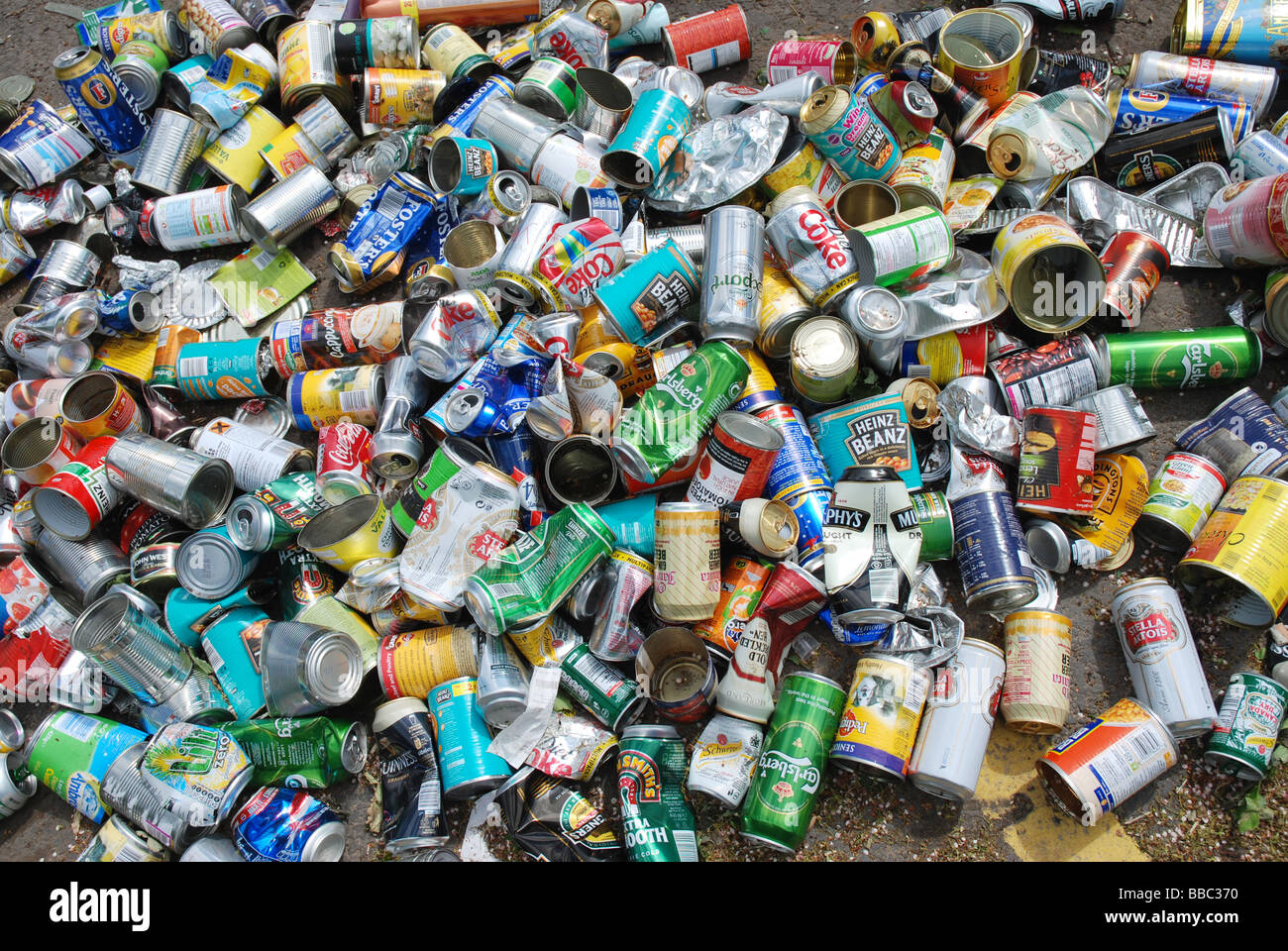 Cans at can bank Stock Photo - Alamy