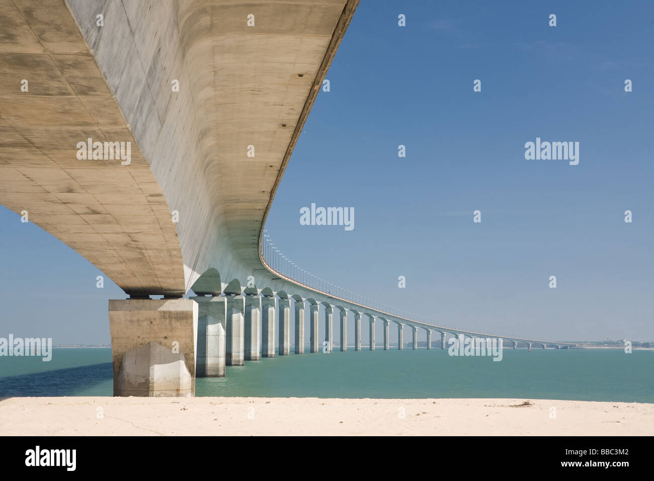 The bridge from La Rochelle to Île de Ré Poitou Charente France Stock ...