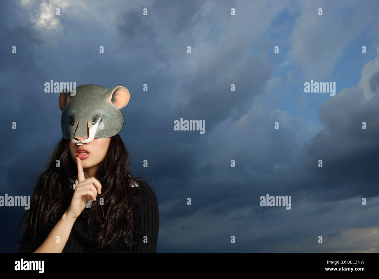 young lady with mouse mask Stock Photo - Alamy
