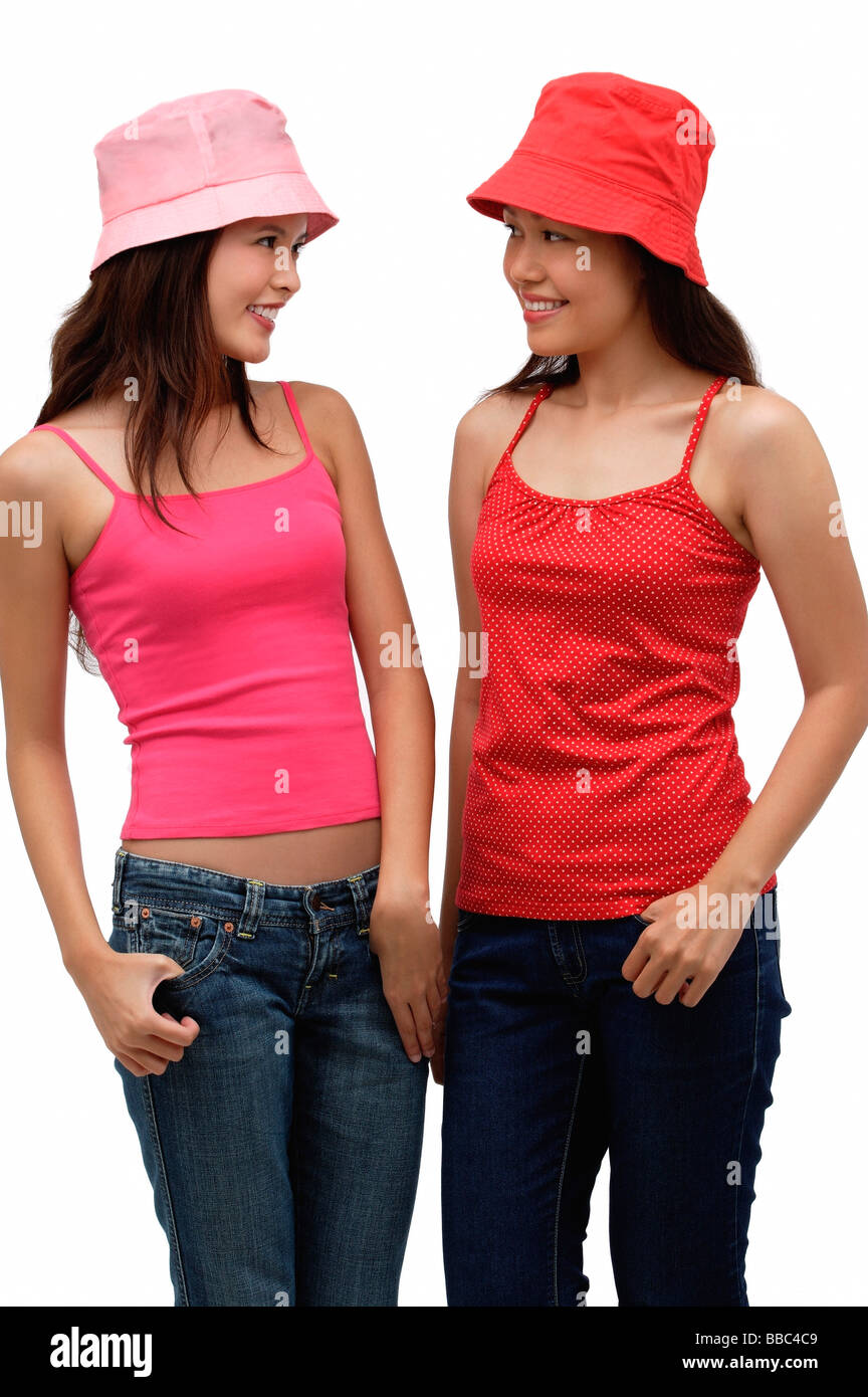 Two women in pink hi-res stock photography and images - Alamy