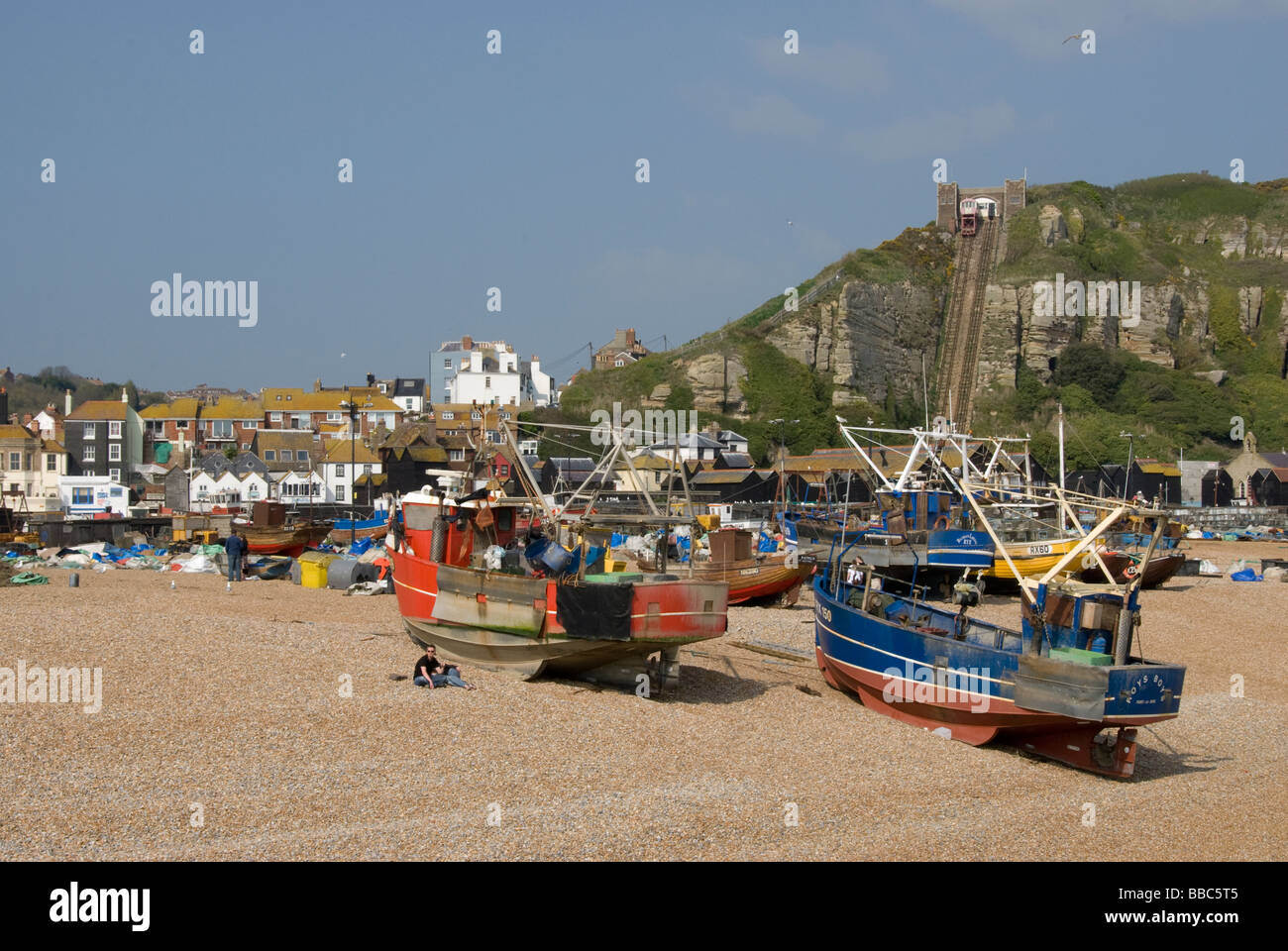 Hastings beach, Fishing Boats, Hastings, East Sussex, England UK Stock ...