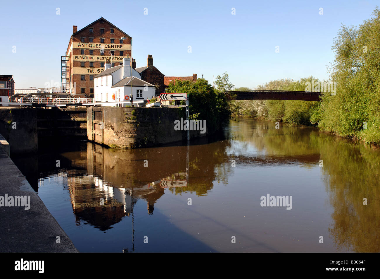 View from River Severn to Gloucester Lock and Docks, Gloucestershire ...
