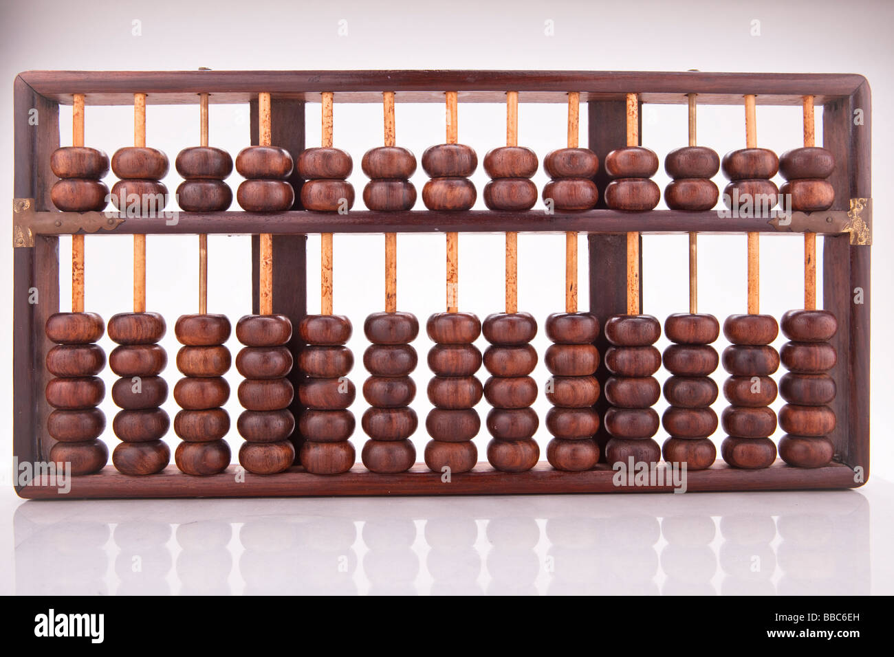 Large Chinese abacus on white background with studio lighting Stock ...
