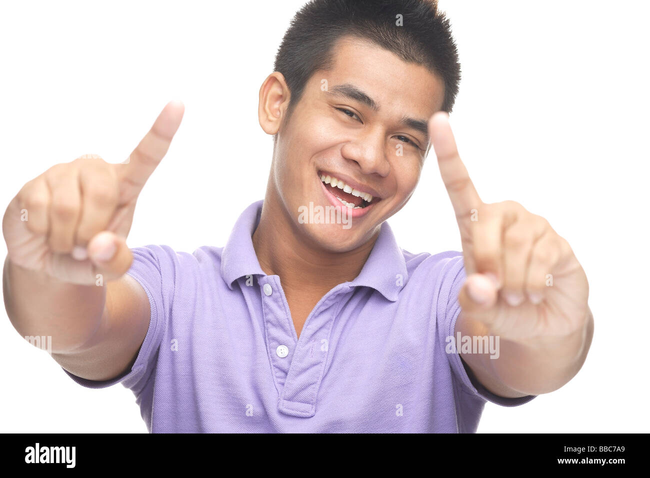 Black man making peace sign hi-res stock photography and images - Alamy