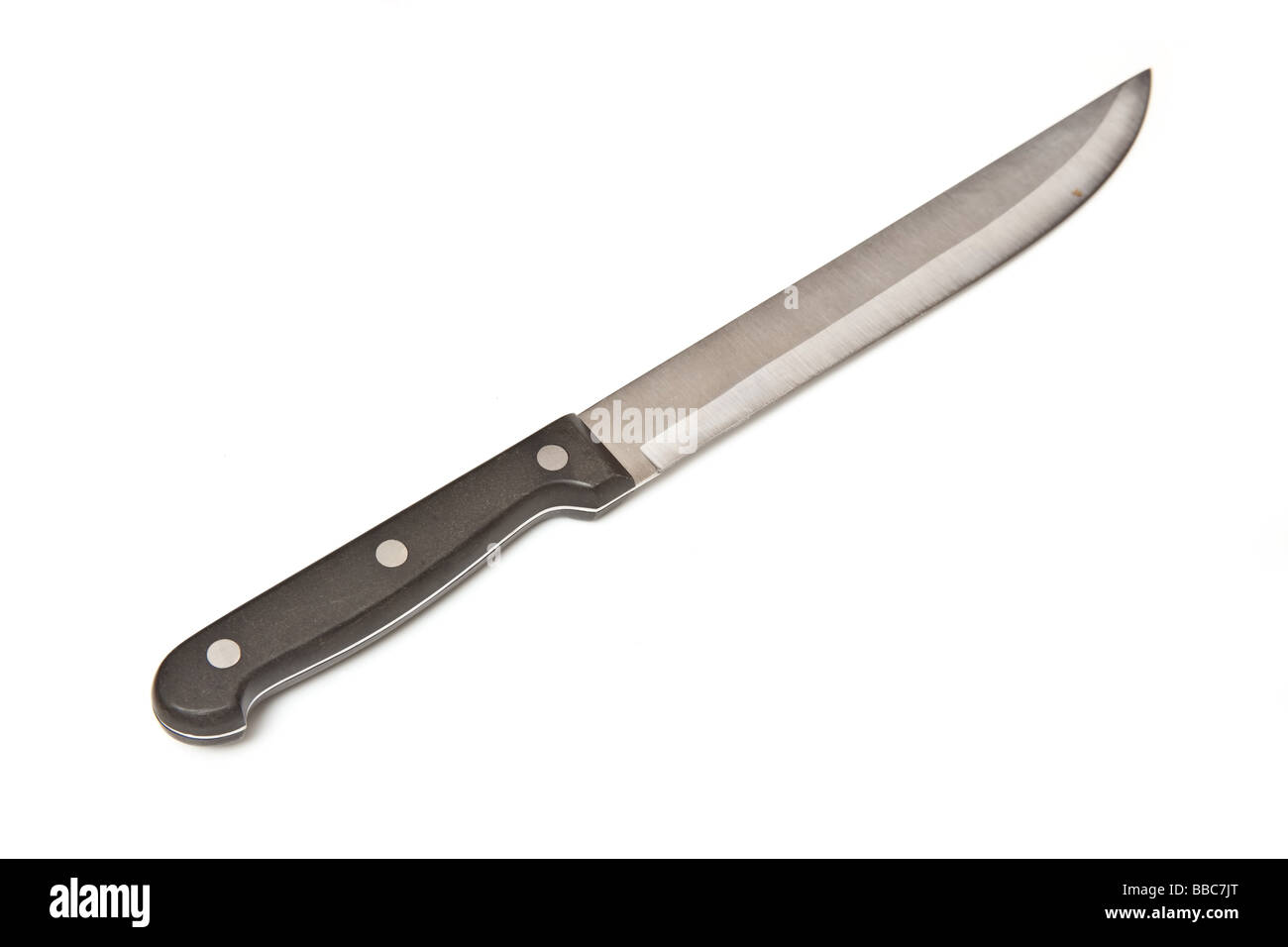 Kitchen knife isolated on a white studio background Stock Photo - Alamy
