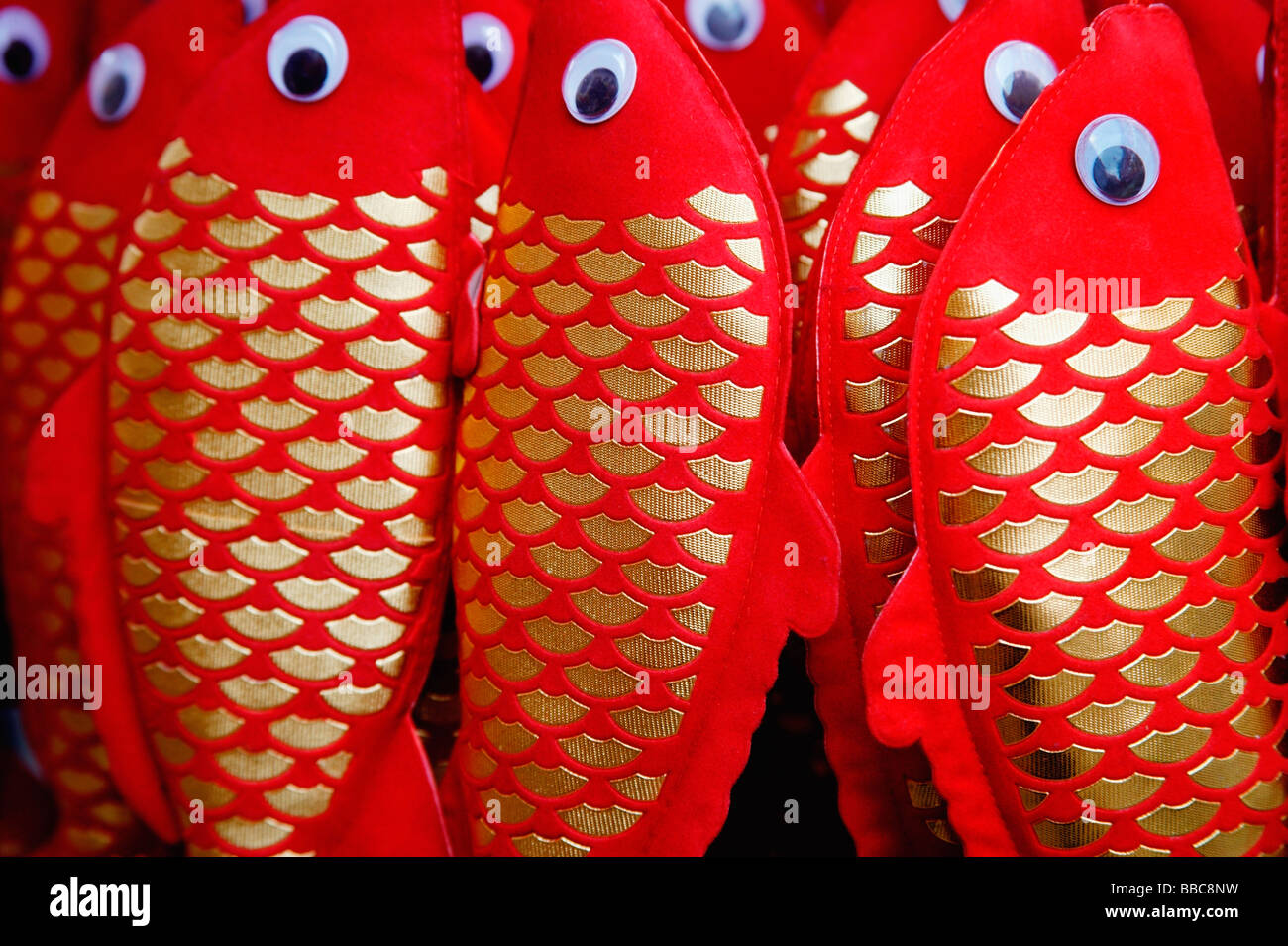 Red paper fish, Chinese New Year decorations Stock Photo - Alamy