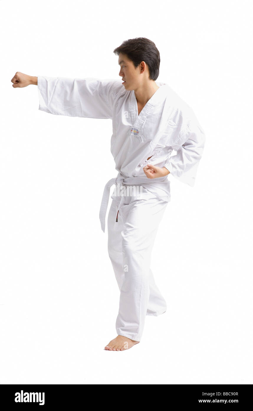 Side view man practicing Cut Out Stock Images & Pictures - Alamy