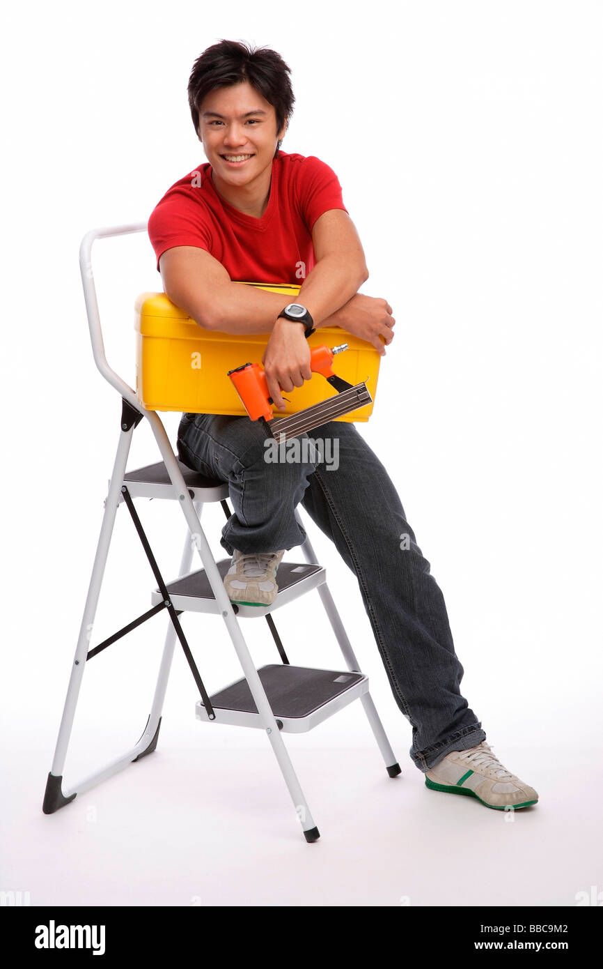 Man Carrying Tool Box On High Resolution Stock Photography and Images ...