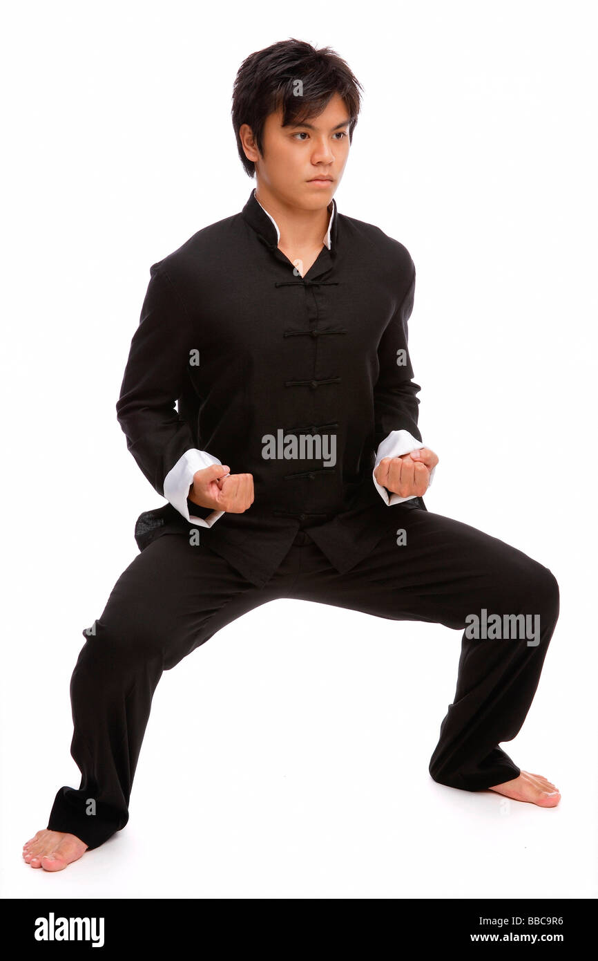 Young man in martial arts position Stock Photo - Alamy