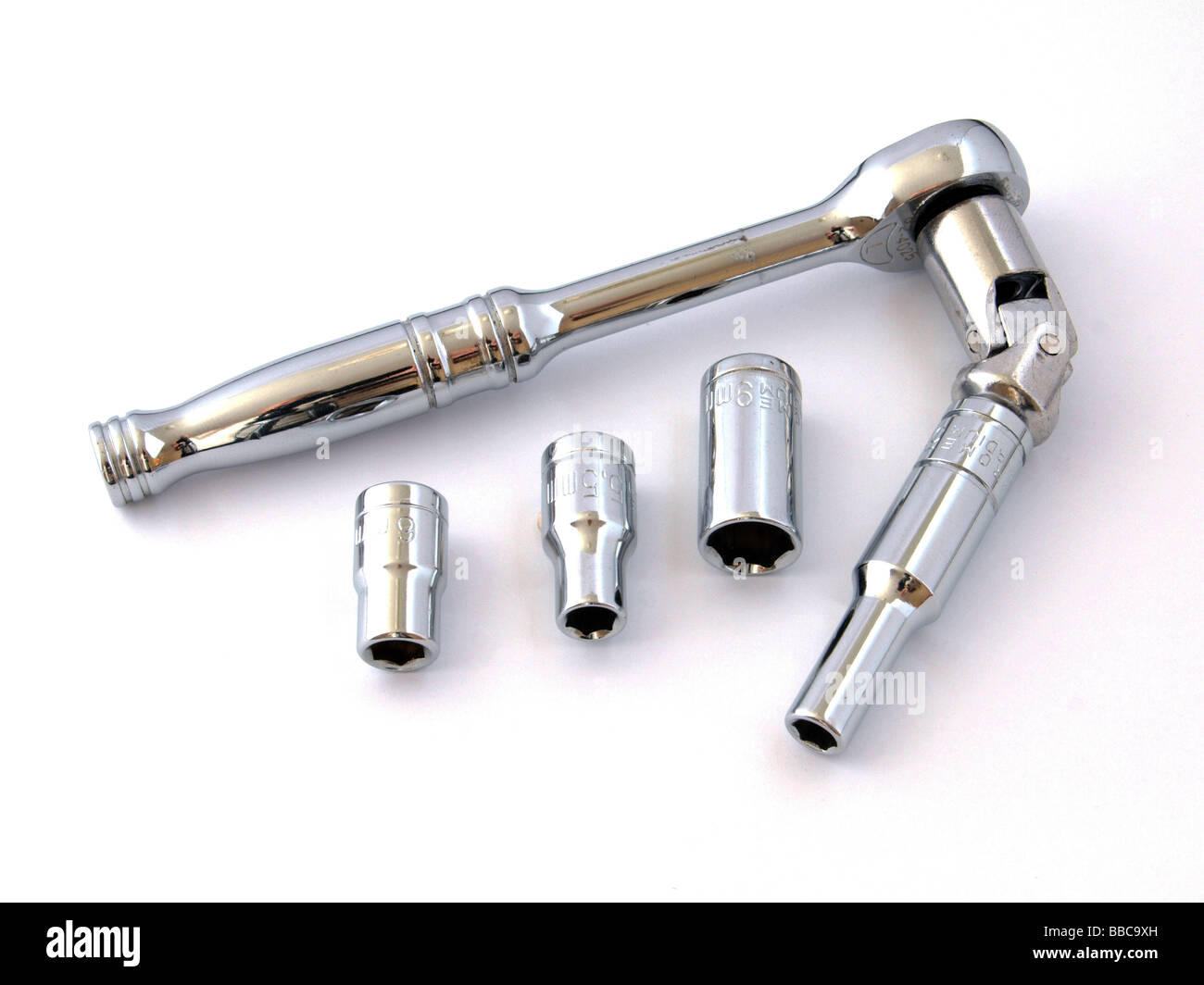 1/4 inch square drive socket ratchet tool and sockets Stock Photo - Alamy