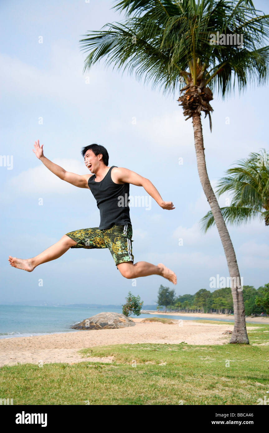 Man jumping in air Stock Photo - Alamy