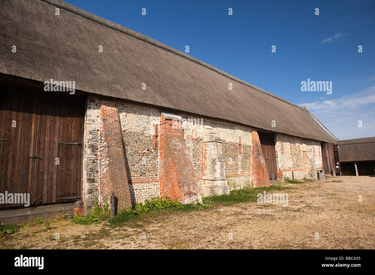 UK England Norfolk Waxham historic medieval stone barn Stock Photo - Alamy