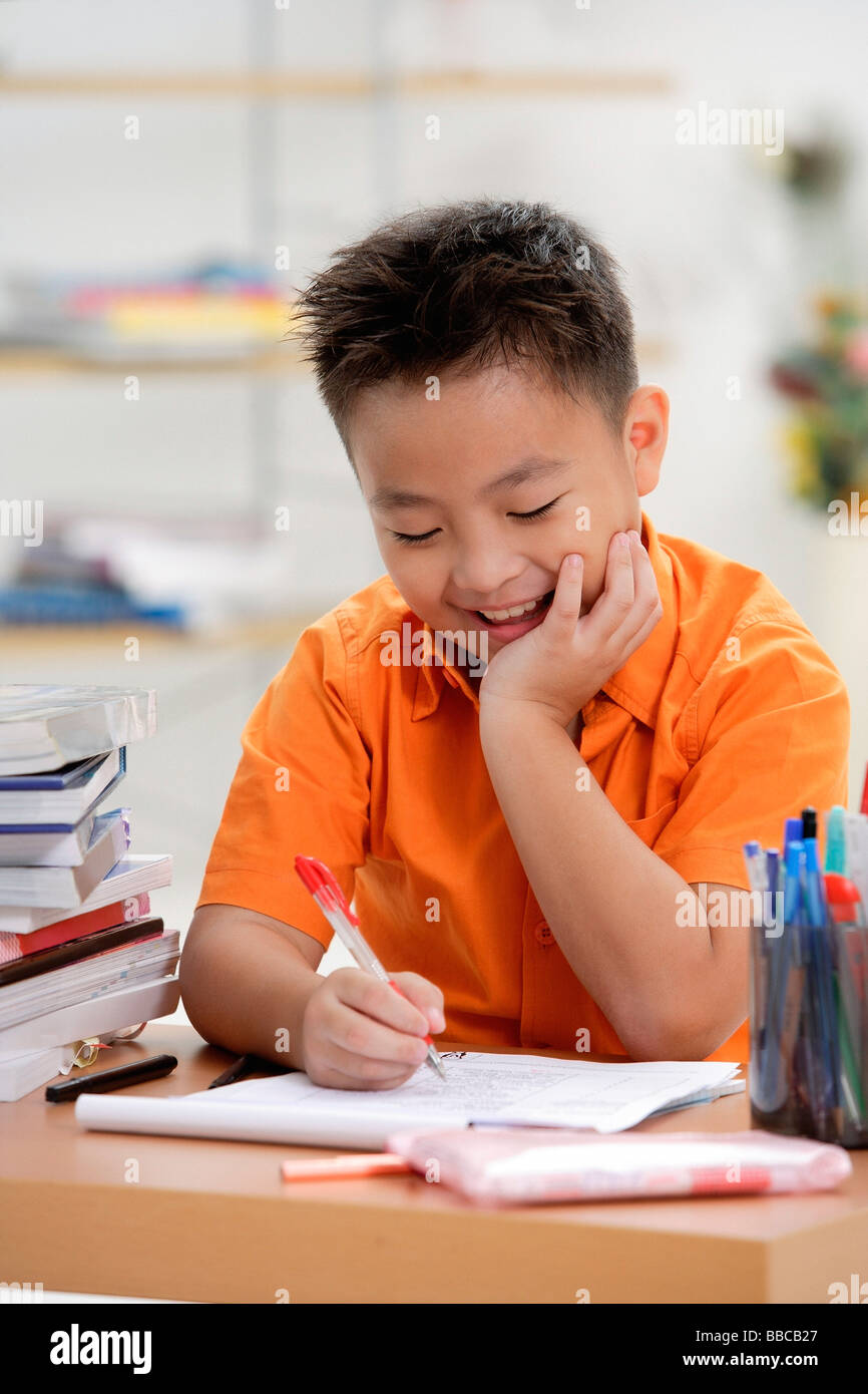 Asia children homework hi-res stock photography and images - Alamy