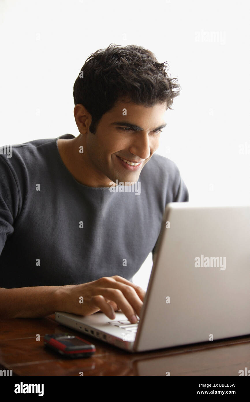 man at laptop Stock Photo - Alamy