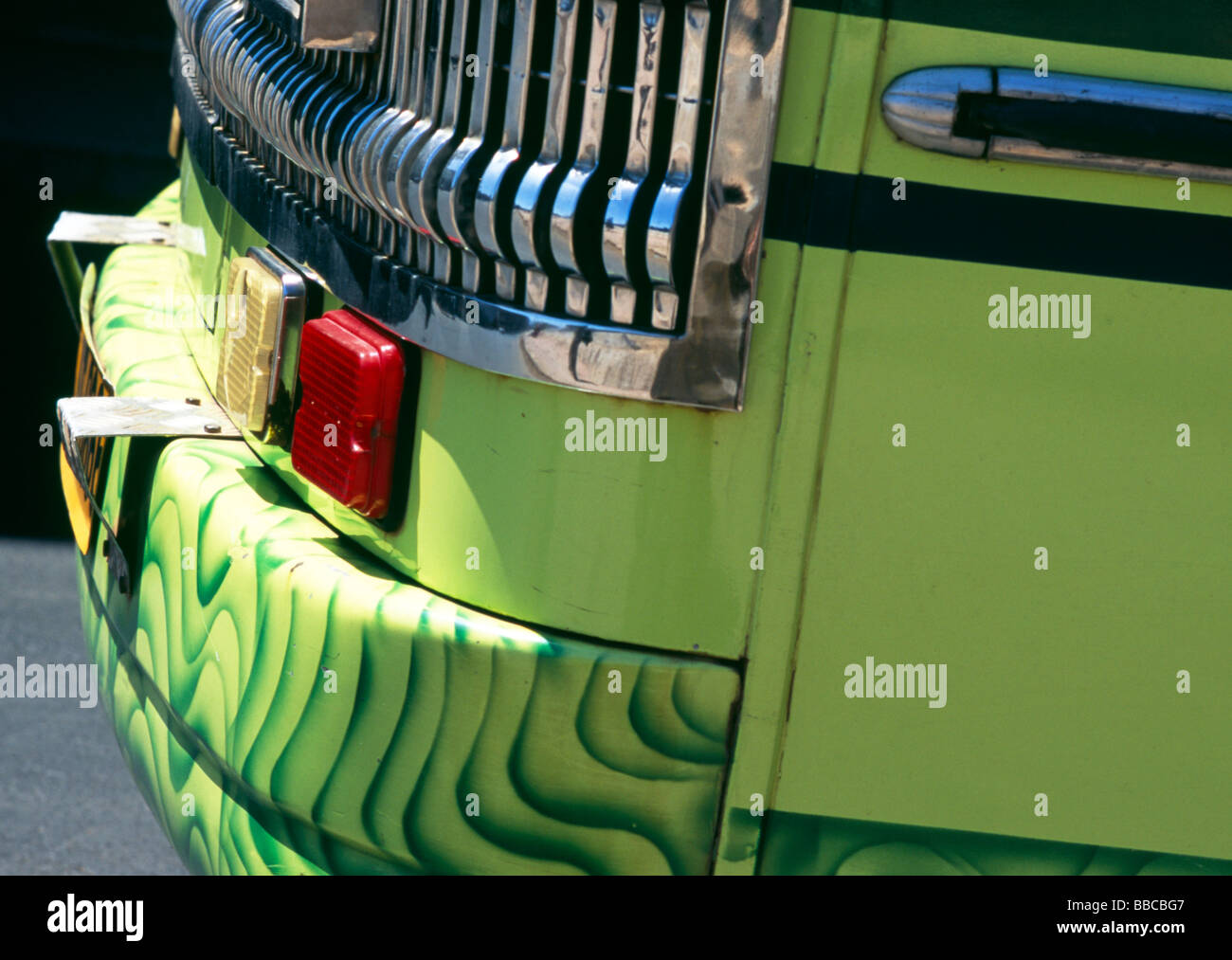 green bus detail, Buenos Aires Stock Photo - Alamy