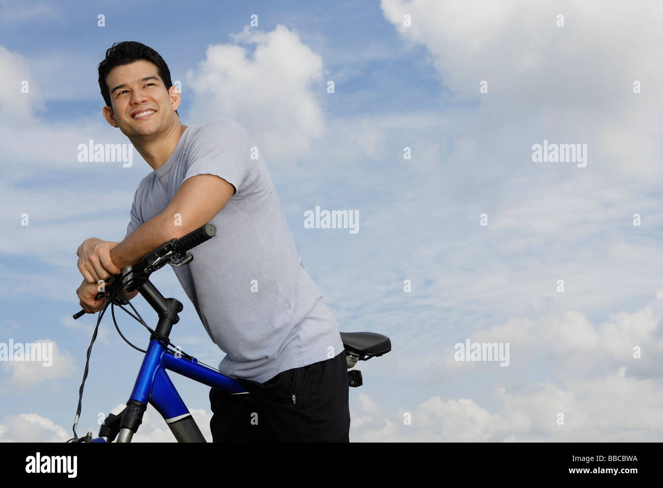 Man on bicycle Stock Photo - Alamy
