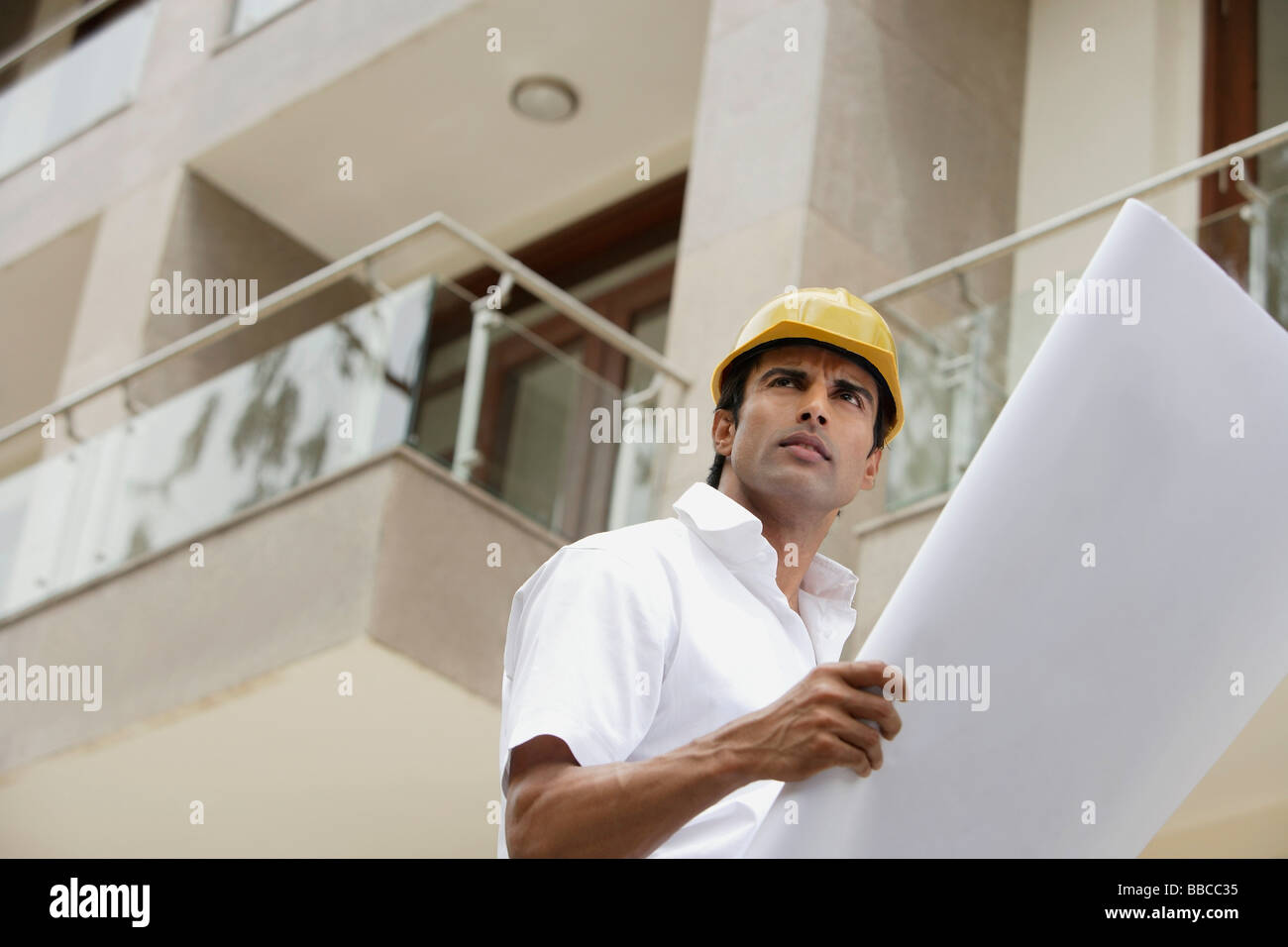 contractor with blueprints Stock Photo - Alamy
