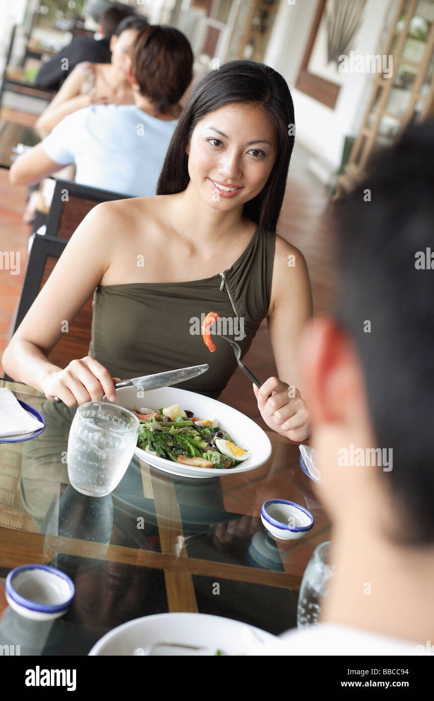 Women having a meal of salad hi-res stock photography and images - Alamy