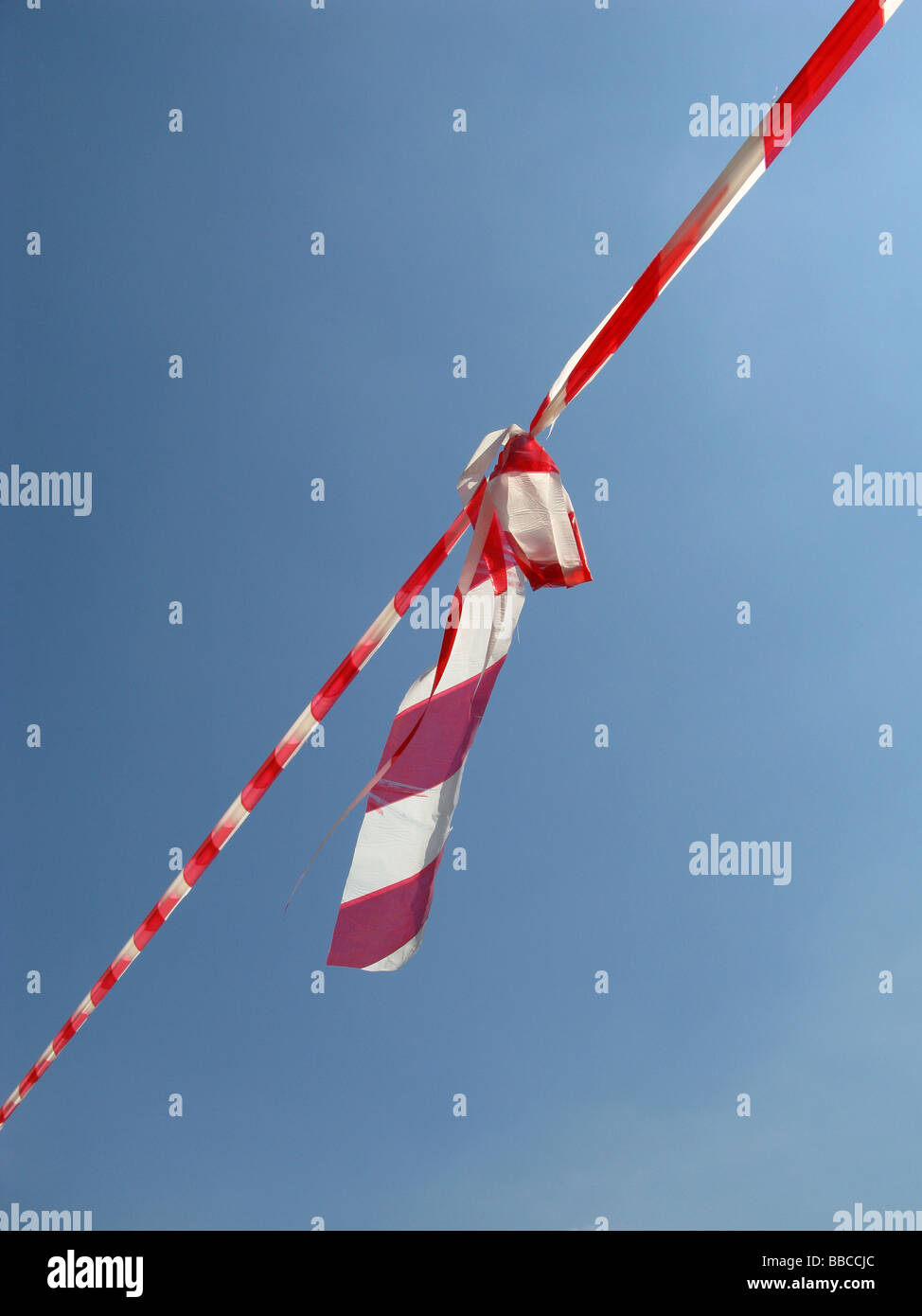 no entry admittance red white tape cordon and blue sky Stock Photo - Alamy