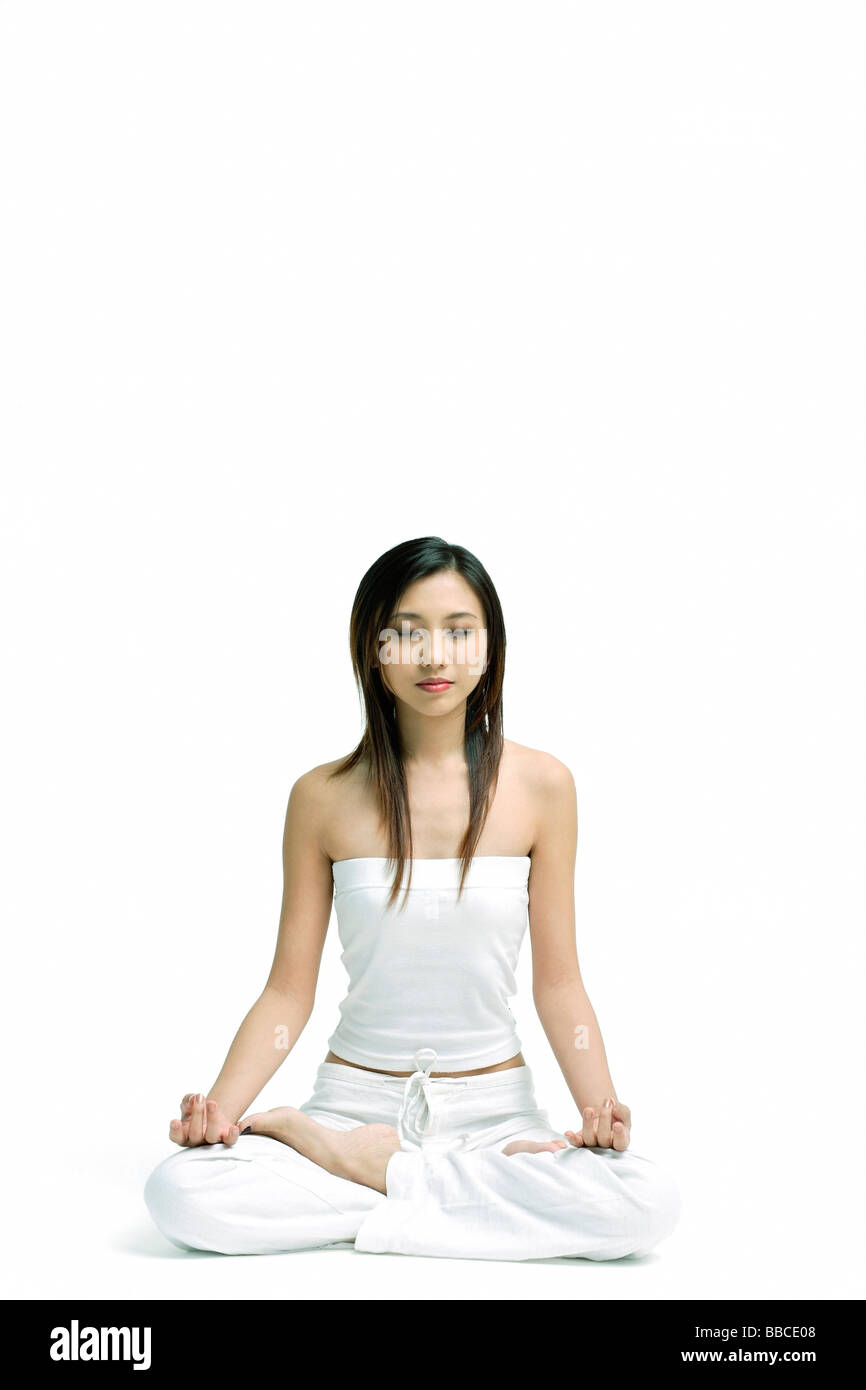 Meditation zen like asian woman closed hi-res stock photography and ...