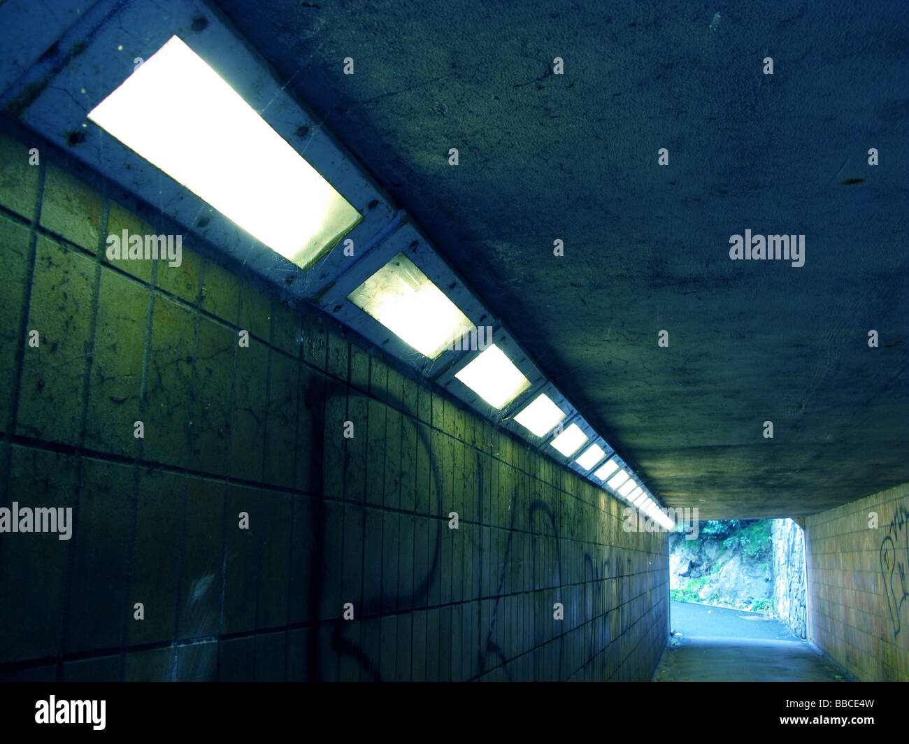 urban landscape city empty vacant subway passage way Stock Photo - Alamy