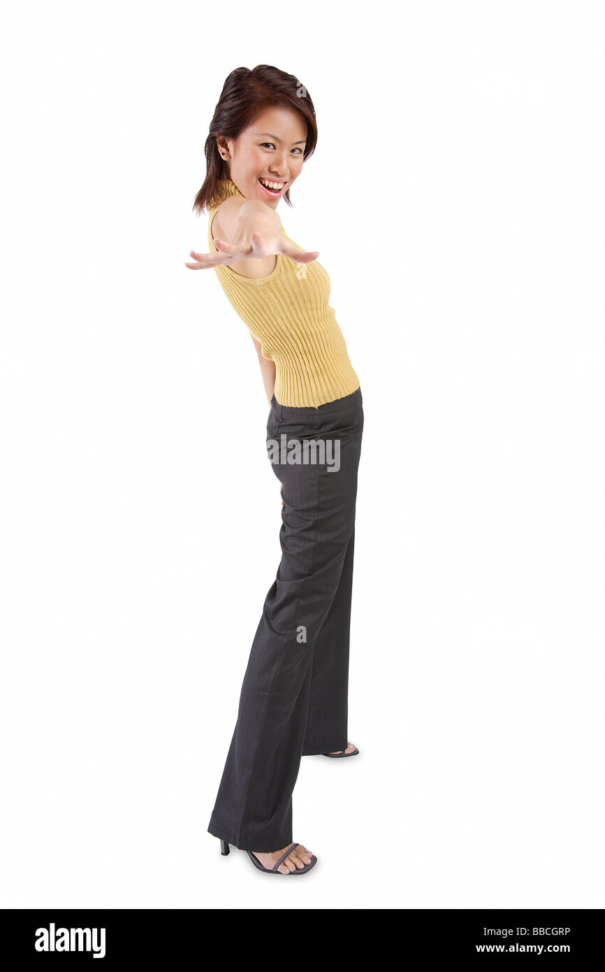 Hand outstretched towards Cut Out Stock Images & Pictures - Alamy