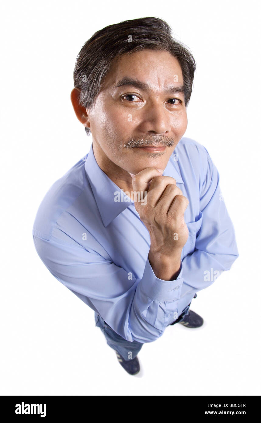 Black man hand on chin Cut Out Stock Images & Pictures - Alamy
