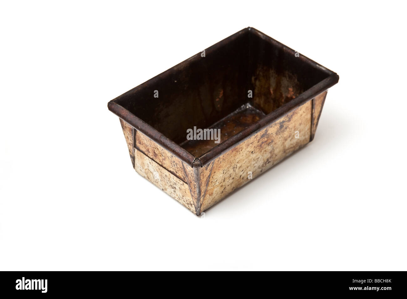 Bread tin isolated on a white studio background Stock Photo - Alamy