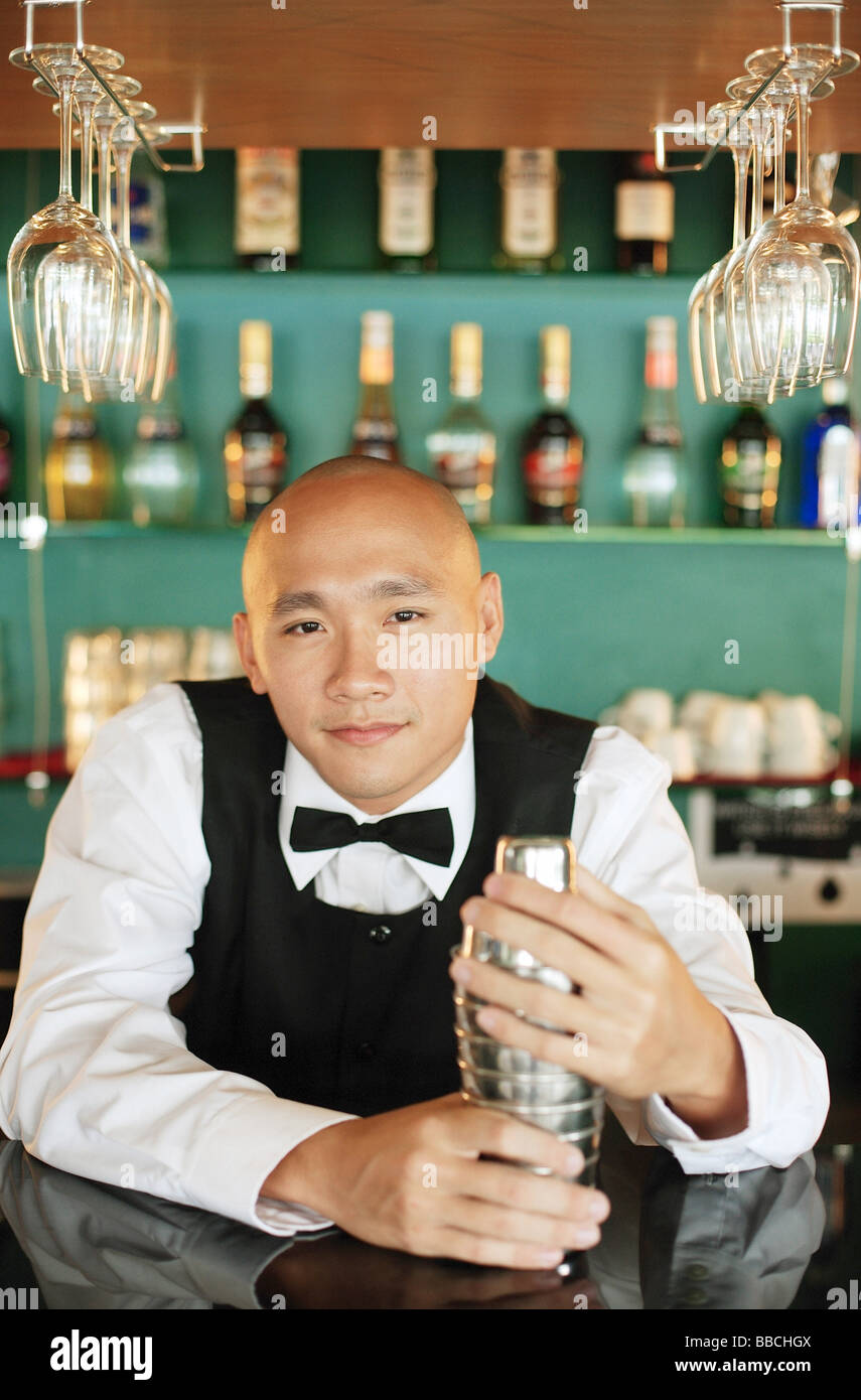 Portrait of a bartender Stock Photo - Alamy