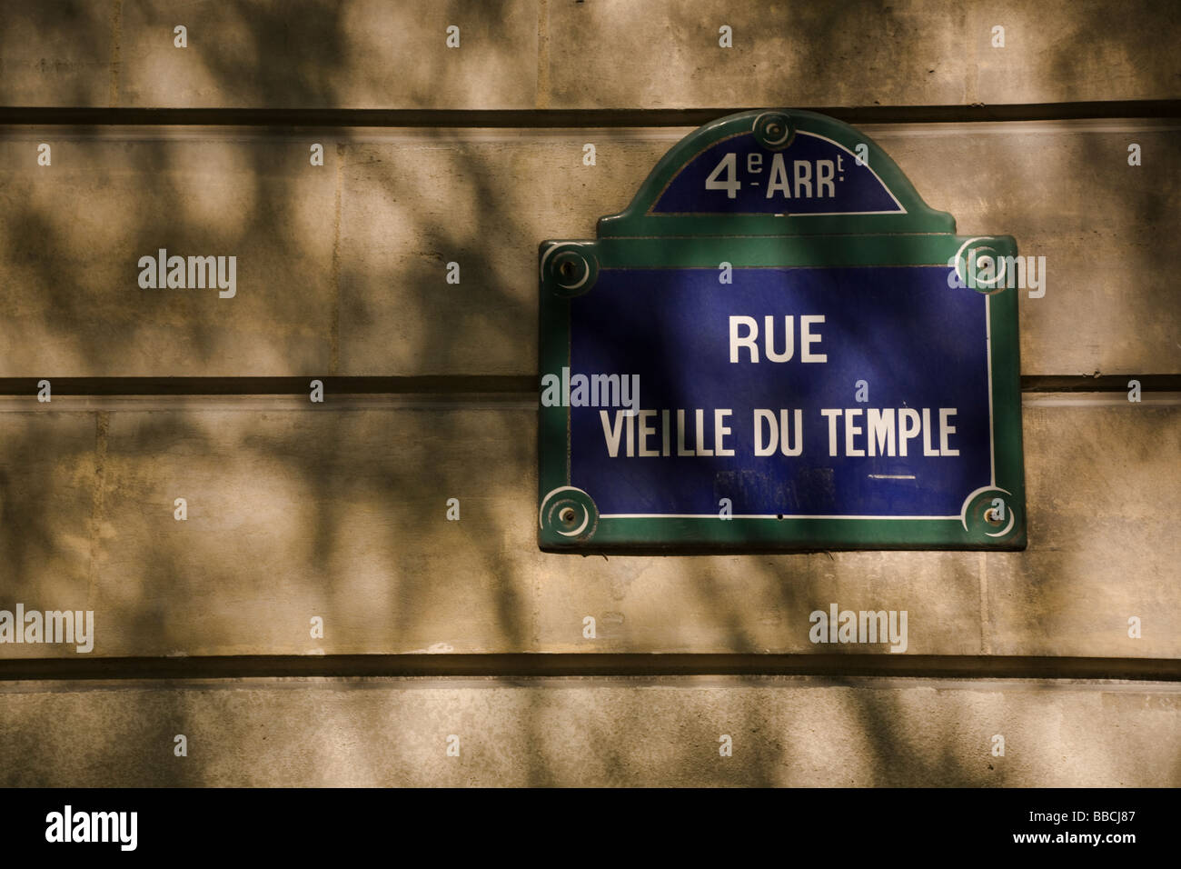 Street sign Rue Vielle du Temple the Marais Paris France Stock Photo ...