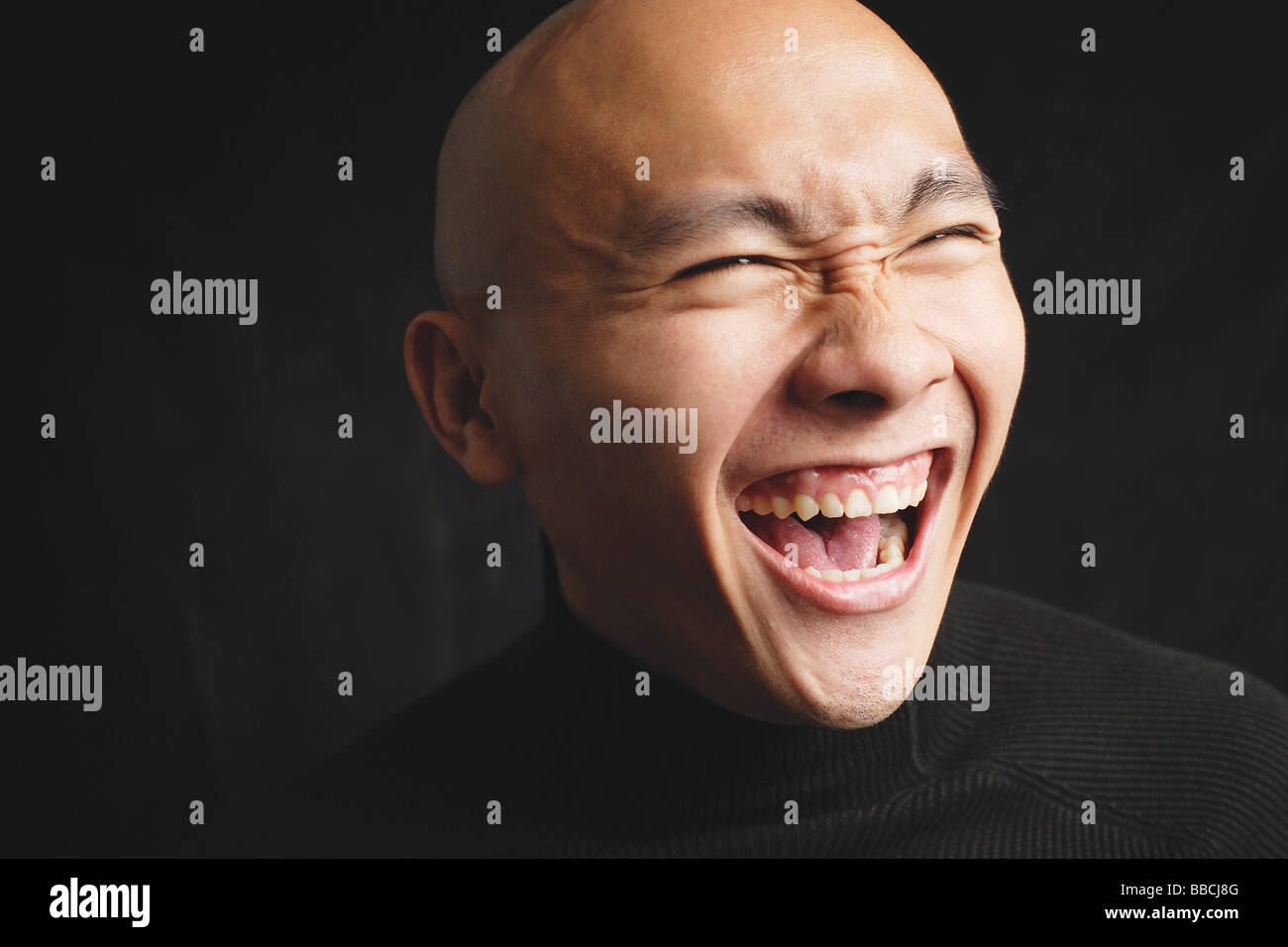 Bald man, laughing, portrait Stock Photo - Alamy