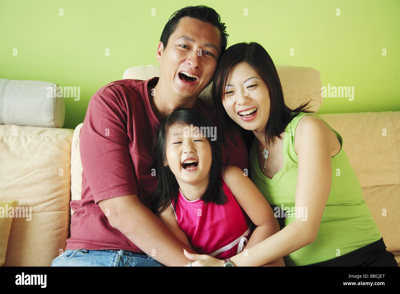 Family with one child Stock Photo - Alamy