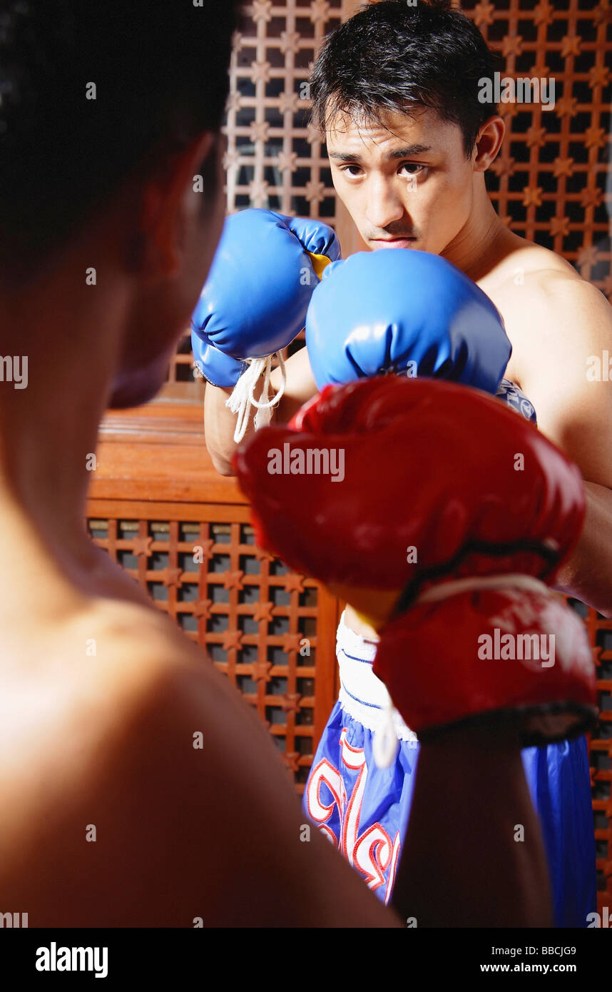 Two men boxing Stock Photo - Alamy