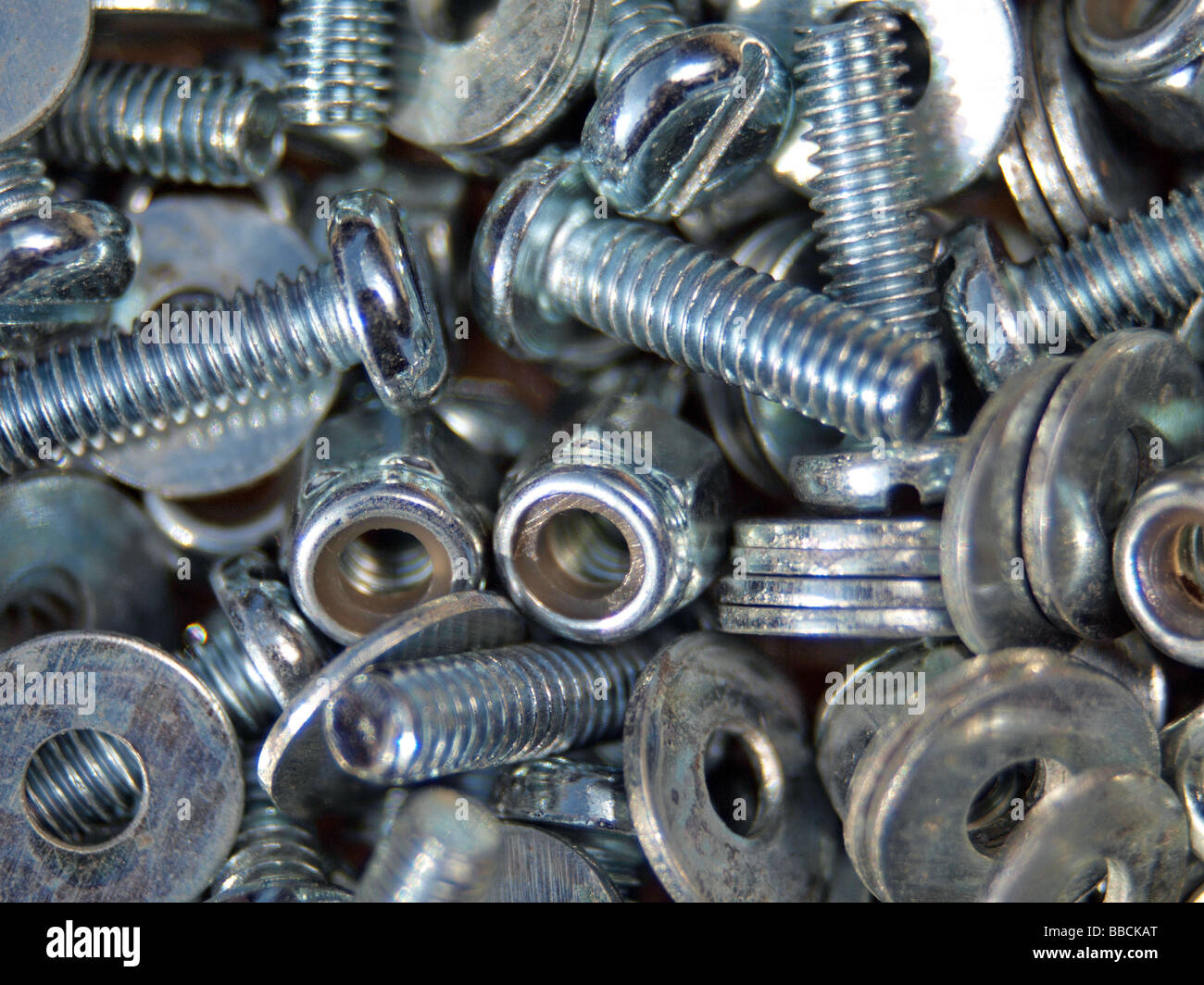 Close up photo of nuts bolts and washers Stock Photo - Alamy