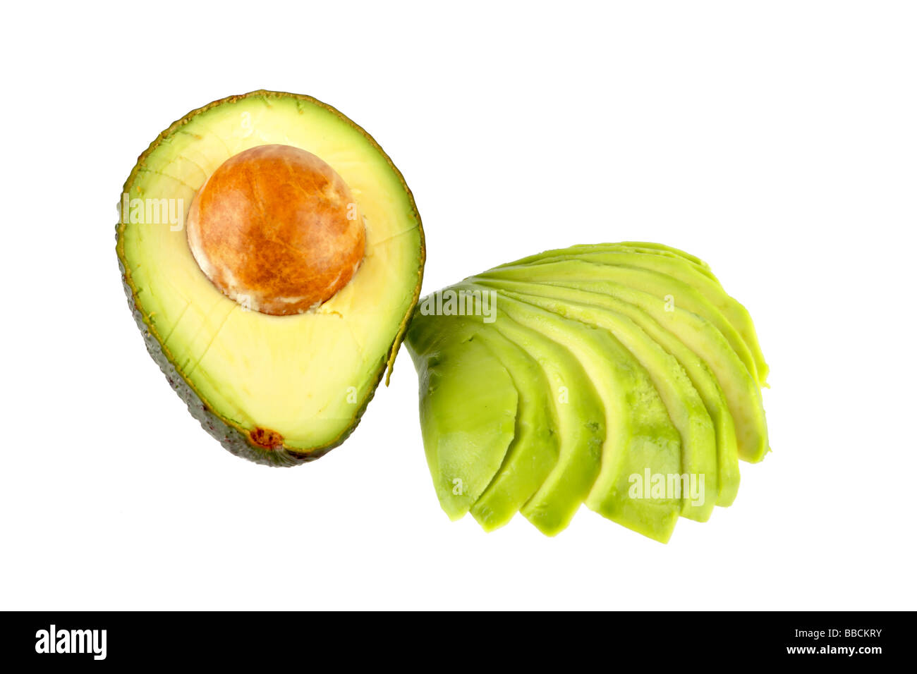 Sliced avocado isolated Cut Out Stock Images & Pictures - Alamy