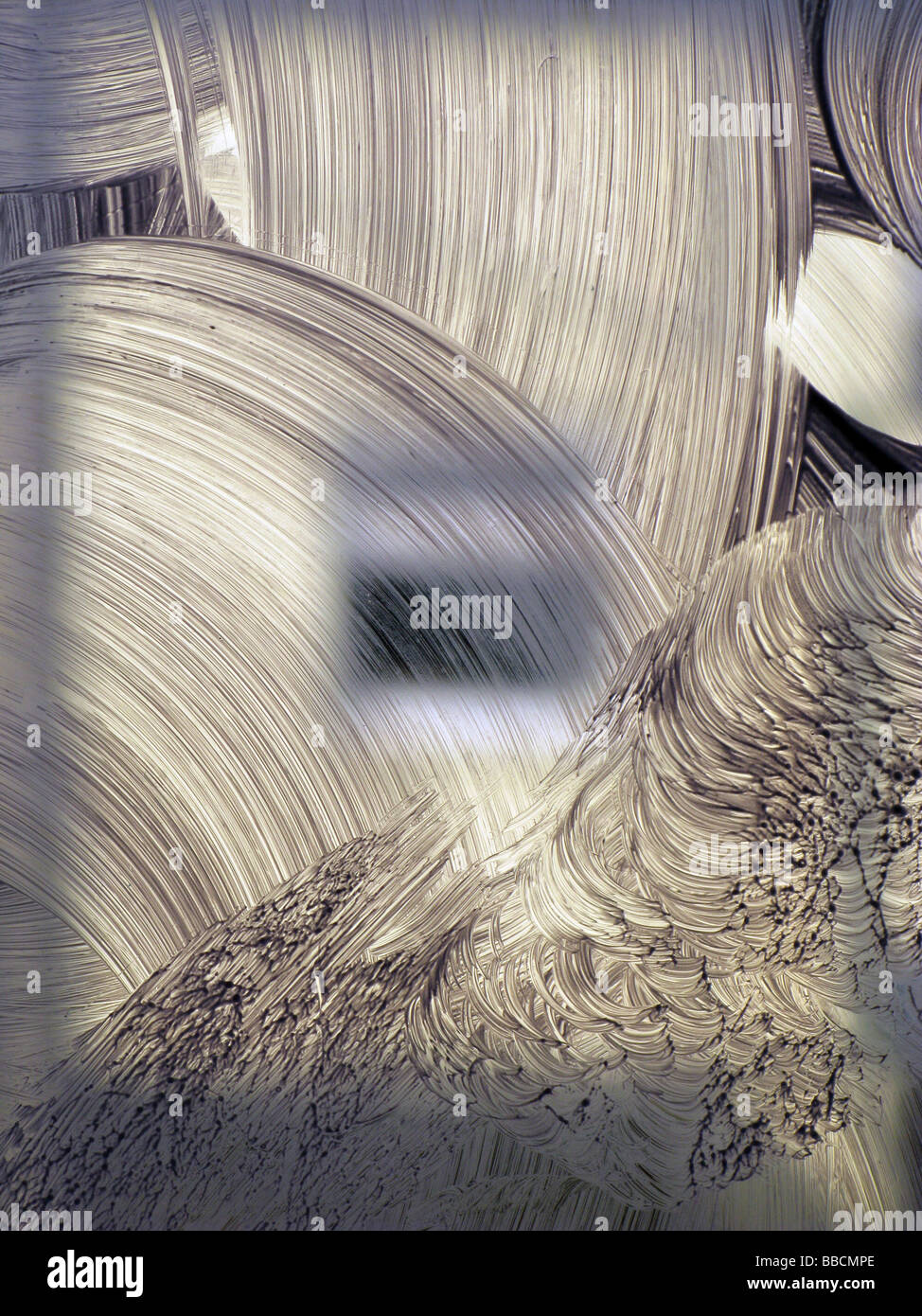 property window with white wash pattern and houses Stock Photo - Alamy