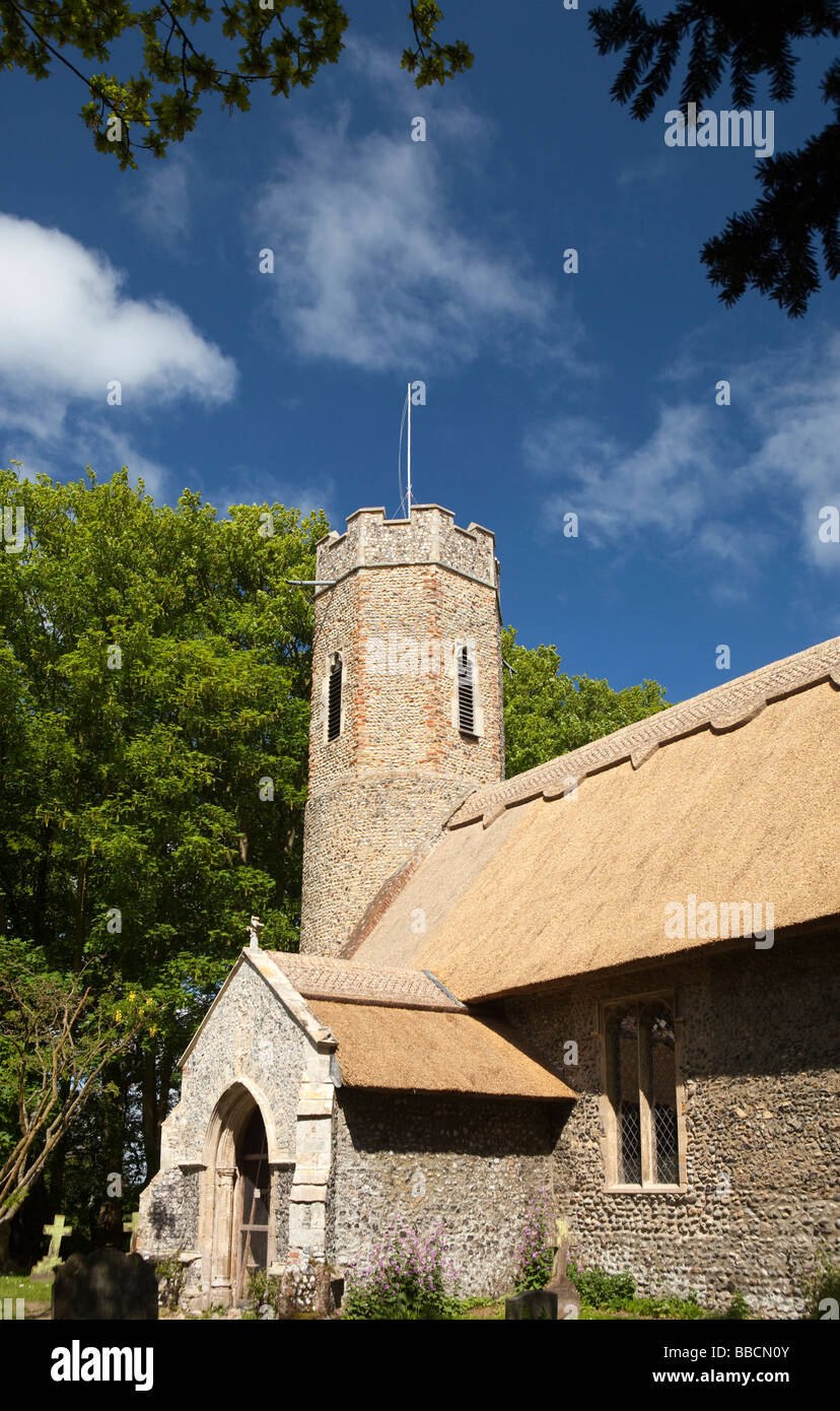 UK England Norfolk Horsey All Saints thatched parish church Stock Photo ...