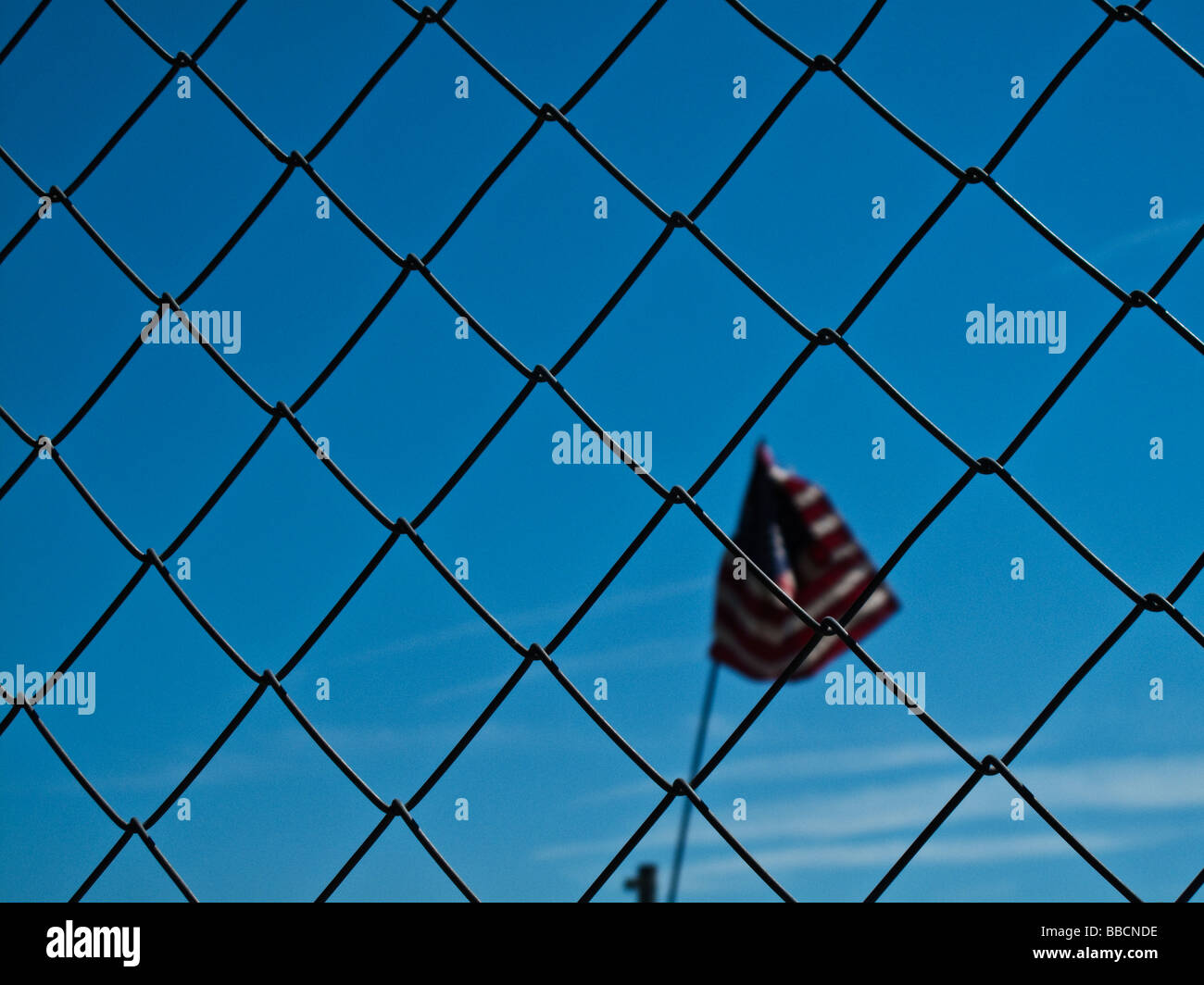American flag chain link fence hi-res stock photography and images - Alamy