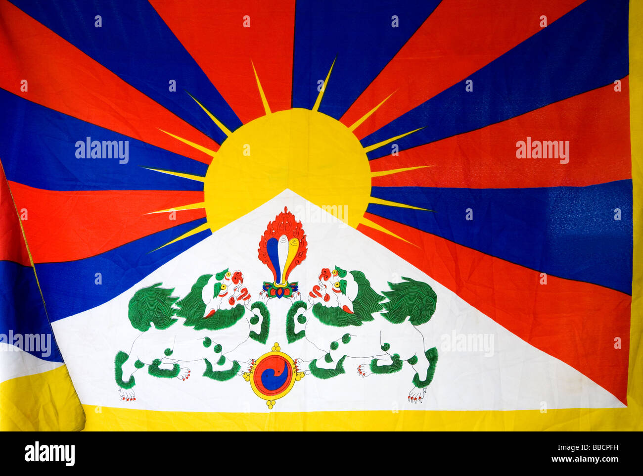 Tibet flag. Mcleod Ganj. Dharamsala. Himachal Pradesh. India Stock ...