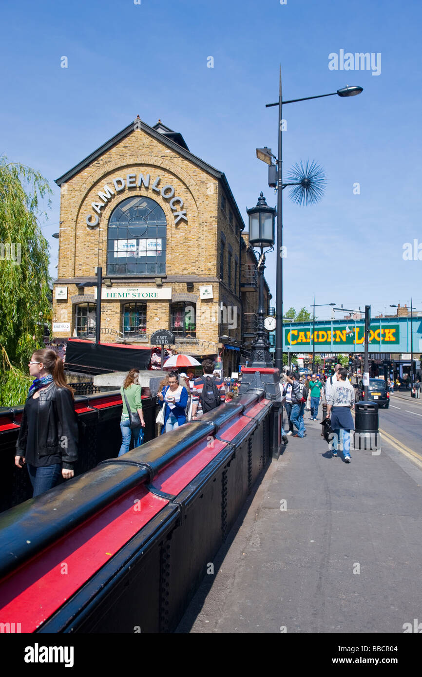 London , Camden Lock Market , view from Camden Lock bridge towards ...