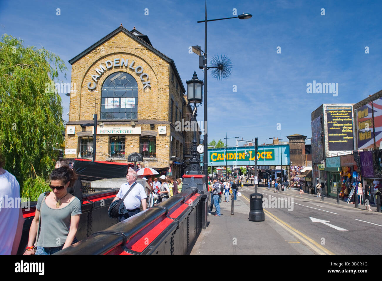 London , Camden Lock Market , view from Camden Lock bridge towards ...