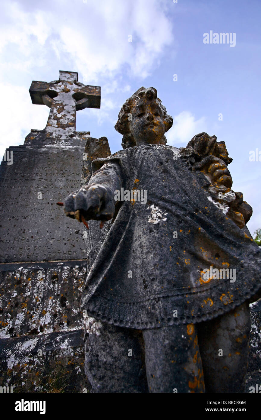 Grave Figure and Durrow Cross Headstones Auler Abbey County Mayo ...