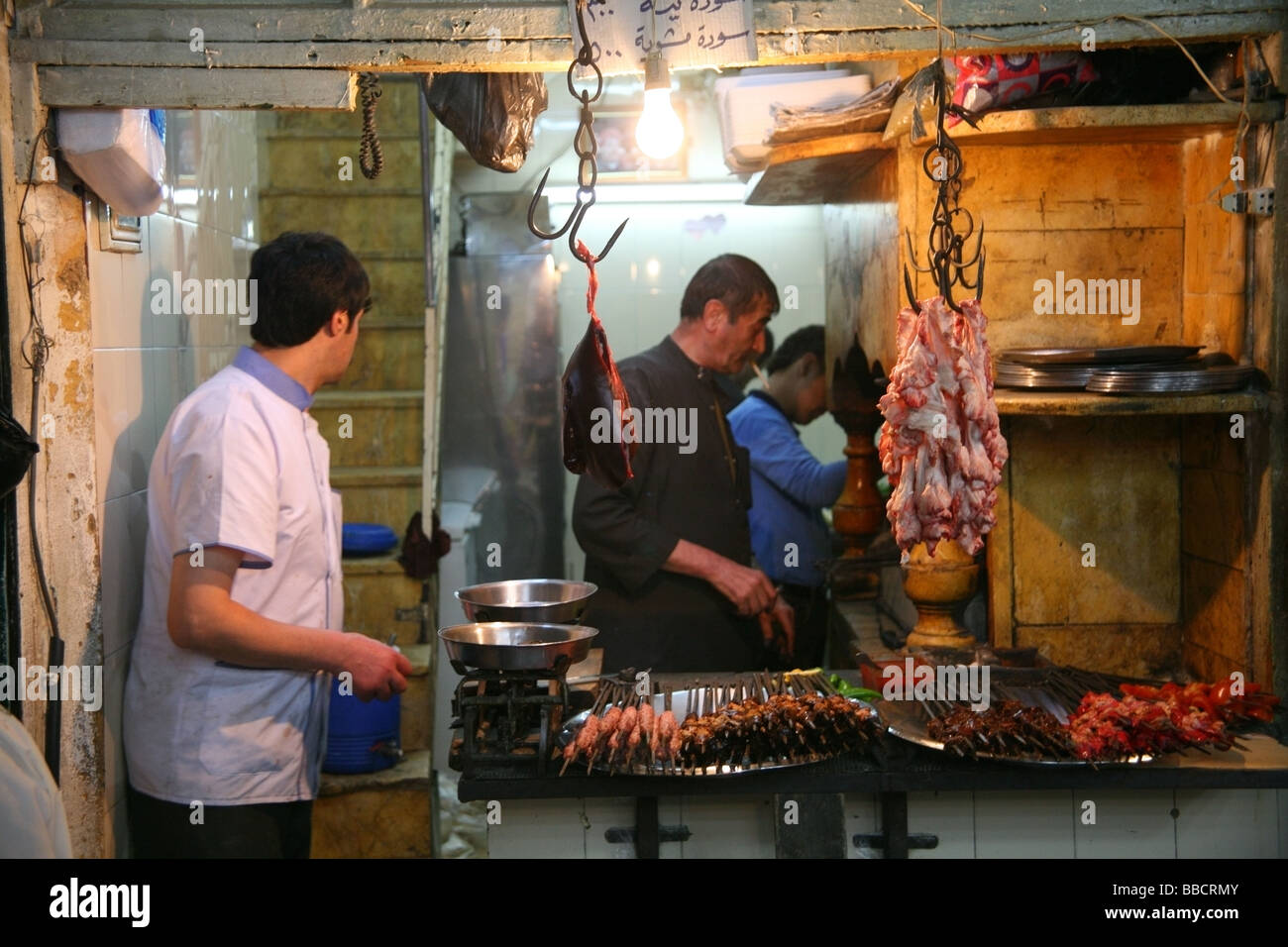 Meat for sale Souq Aleppo Syria Stock Photo - Alamy