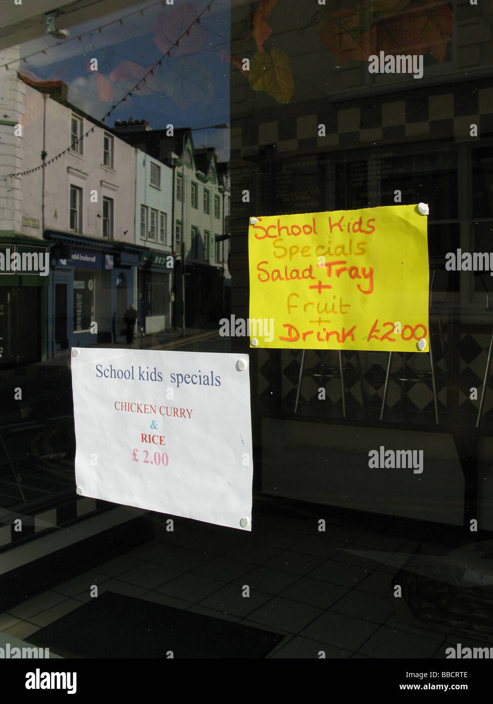 school kids meal dinner menu special in cafe in wales uk Stock Photo ...