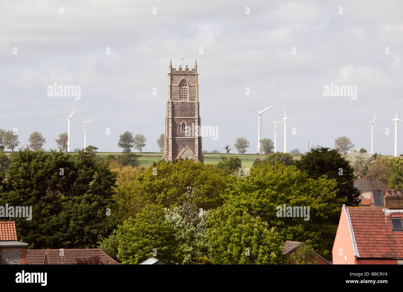 UK England Norfolk West Somerton Windfarm from Winterton on Sea Stock ...
