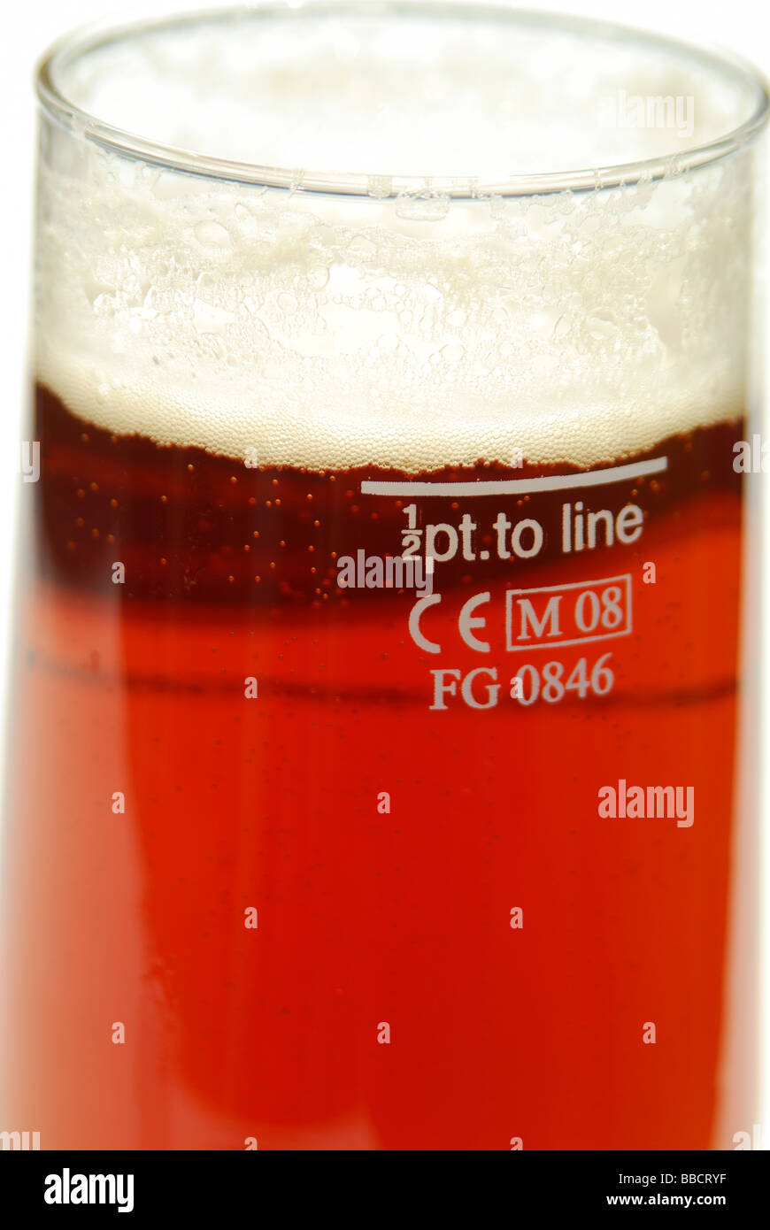 Half Pint measure of Real Ale Stock Photo - Alamy