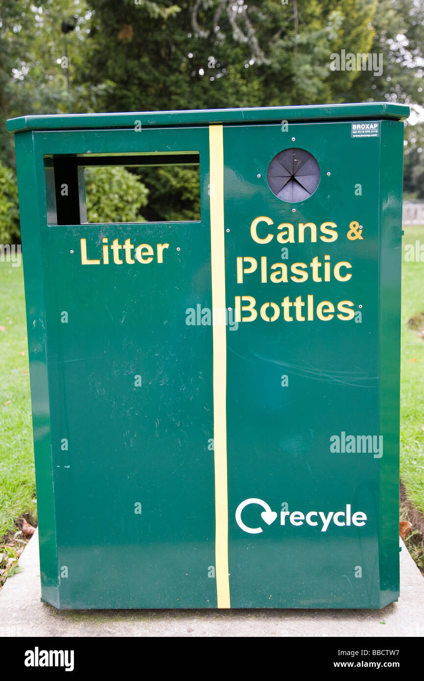 Litter/recycle bin, England Stock Photo - Alamy