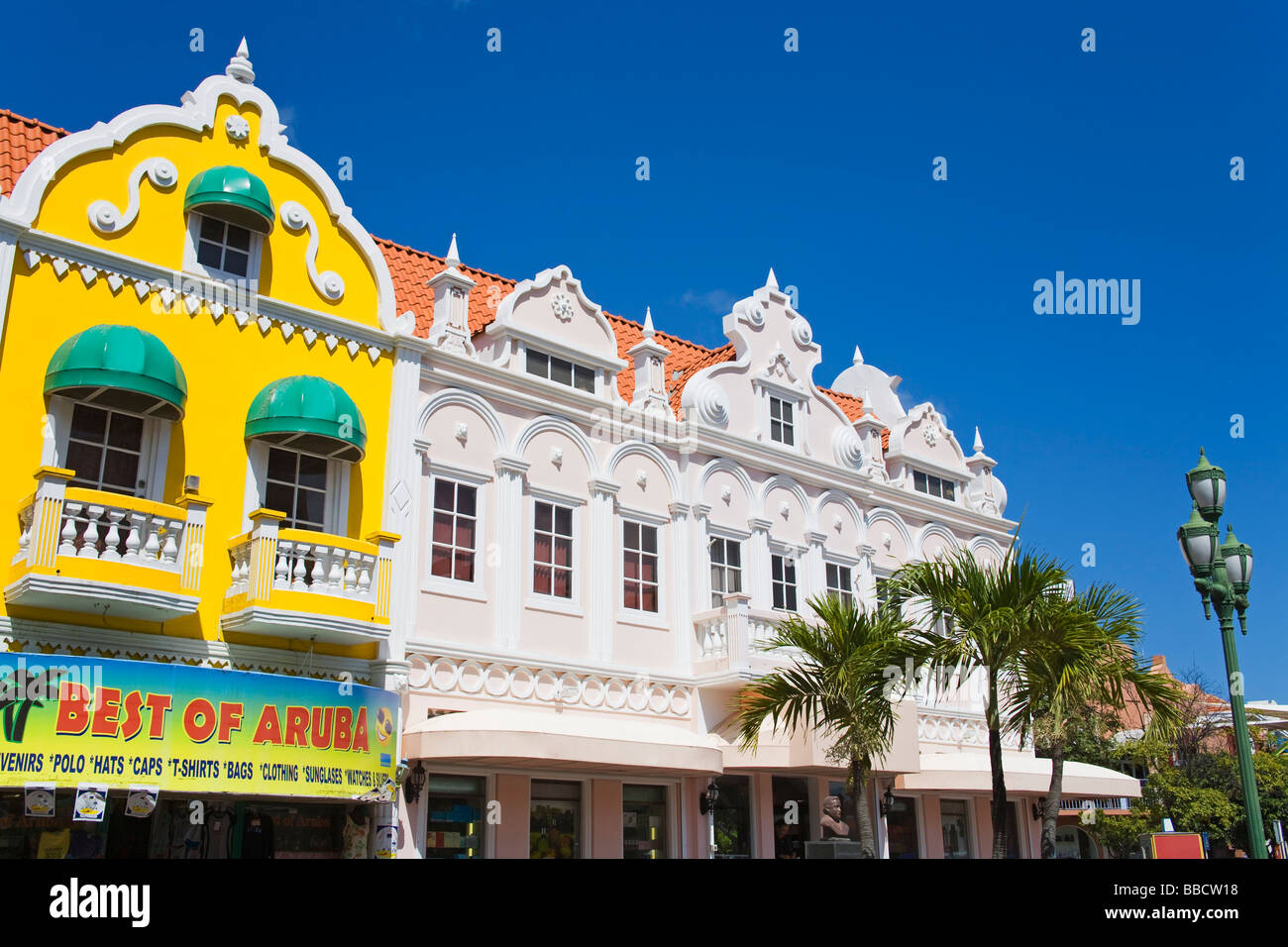 Local architecture; Holland Aruba Mall, Oranjestad, Island of Aruba ...