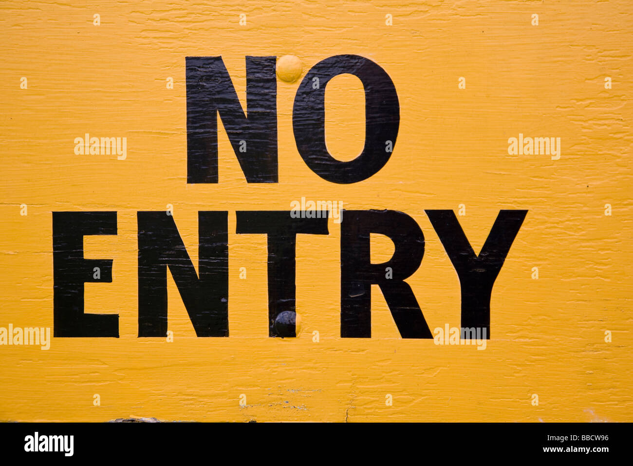 Wooden painted no entry sign, England Stock Photo - Alamy